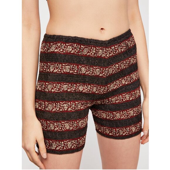 Free People | Shorts | Free People Fp One Smocked Allover Print Elastic Waist Bike Shorts S ...